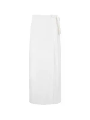 Alberta Ferretti Pleated Detail Straight Maxi Skirt