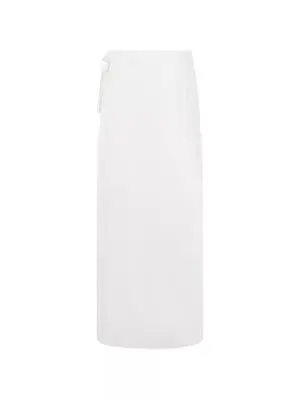 Alberta Ferretti Pleated Detail Straight Maxi Skirt