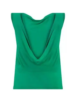 Alberta Ferretti Sleeveless Draped Back Blouse