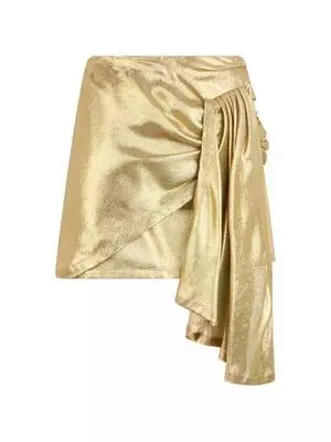 Alberta Ferretti Metallic Draped Mini Skirt
