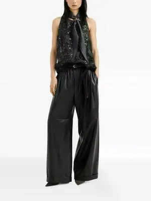 Brunello Cucinelli Nappa Leather Baggy Trousers