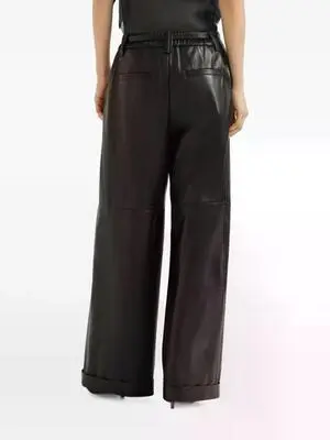 Brunello Cucinelli Nappa Leather Baggy Trousers