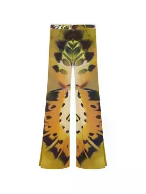 Alberta Ferretti Butterfly Print Straight-leg Trousers