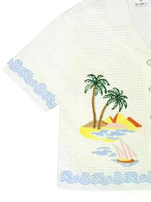 Casablanca Oasis Crochet-knit Shirt