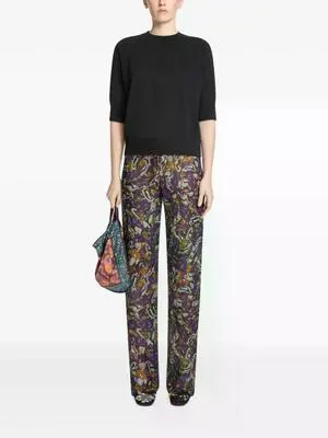 Dries Van Noten Marbled Clay Print Viscose Pants