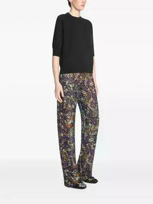 Dries Van Noten Marbled Clay Print Viscose Pants