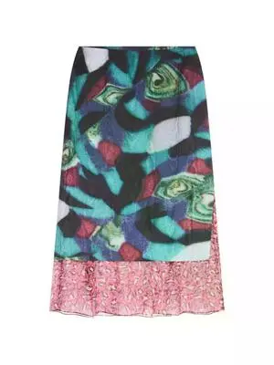 Dries Van Noten Layered Moiré Skirt