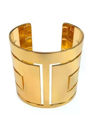 Elisabetta Franchi Rigid Cut-out Cuff Bracelet - Gold