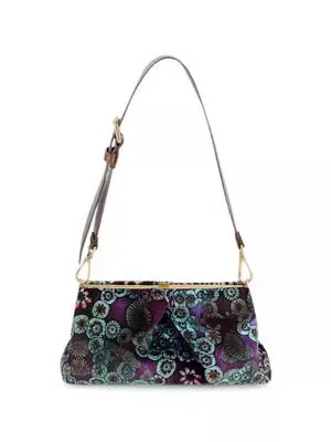 Dries Van Noten Velvet Clutch With Kaleidoscope Print - Blue