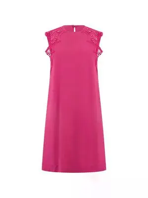 Alberta Ferretti Fuchsia Lace-detail Sleeveless Mini Dress