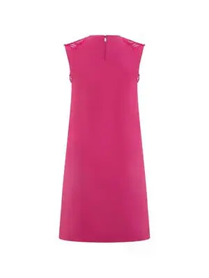 Alberta Ferretti Fuchsia Lace-detail Sleeveless Mini Dress