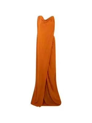 Alberta Ferretti Draped Heart-neck Maxi Dress