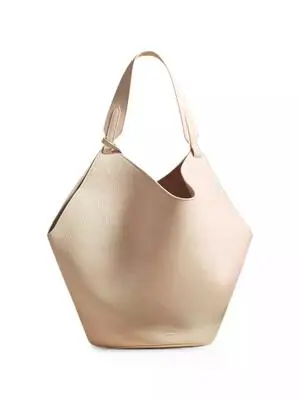 Khaite Medium Lotus Tote In Dark Ivory Pebbled Leather