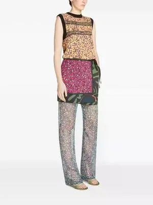 Dries Van Noten Printed Silk Wrap Skirt