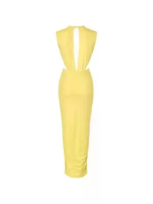 BAOBAB Pia Maxi Ruched Cutout Dress - Yellow