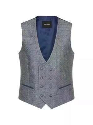 RAMON SANJURJO Geometric Pattern Double-breasted Waistcoat