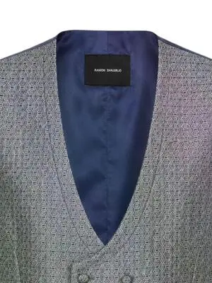RAMON SANJURJO Geometric Pattern Double-breasted Waistcoat