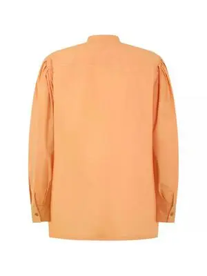 Alberta Ferretti Pleated Long-sleeve Blouse