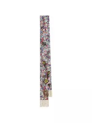 Dries Van Noten Embroidered Viscose Scarf - Blue