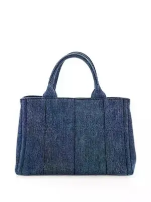 Prada Canapa Convertible Denim Mini Tote Bag