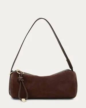 AIMEE Skipper Barrel Convertible Shoulder Fudge Suede