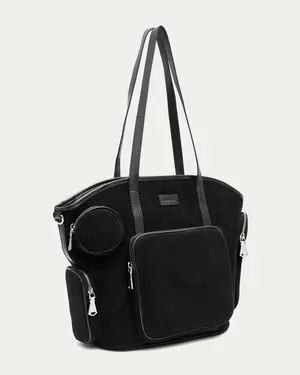 AIMEE Skipper Cargo Tote - Black Suede