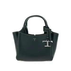 TOD'S Grained Leather Mini Shopping Bag - Black