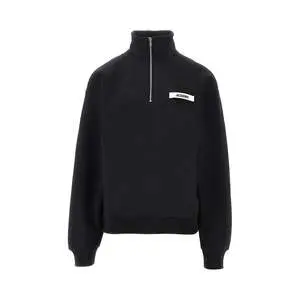 Jacquemus Half-zip Fleece-back Sweatshirt - Black