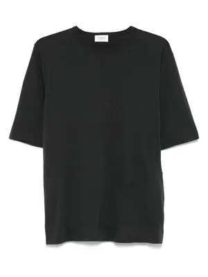 Saint Laurent Logo Cotton T-shirt - Black