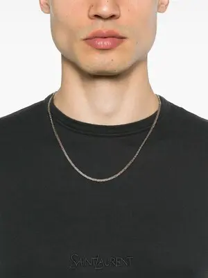 Saint Laurent Logo Cotton T-shirt - Black