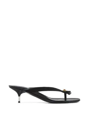 Versace Leather Thong Heeled Sandals