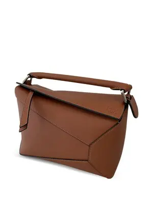 Loewe Puzzle Edge Small Leather Handbag - Brown