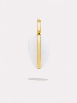 BY PARIAH Small Pebble Pendant In Jasper | 14k - White