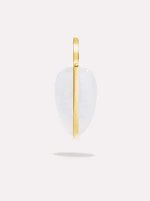 BY PARIAH Small Pebble Pendant In Jasper And 14k Gold - White