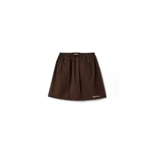Miu Miu Washed Gabardine Skirt - Ebony