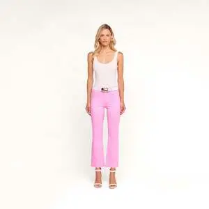 L'Agence Kendra Coated Cropped Flare Jean - Peony Coated