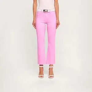 L'Agence Kendra Coated Cropped Flare Jean - Peony Coated