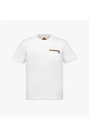 Mcm Silket Logo T-shirt With Zip Pocket - White