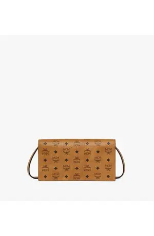 Mcm Large Pina Crossbody Wallet In Studded Visetos