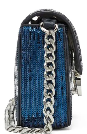 Mcm Himmel Shoulder Bag In Sequin Monogram Leather