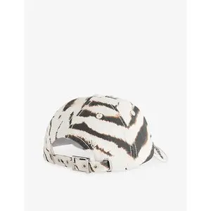 GANNI Zebra Cotton Canvas Baseball Cap