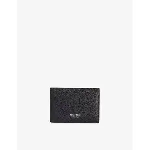 TOM FORD Logo Clip Leather Card Holder - Black