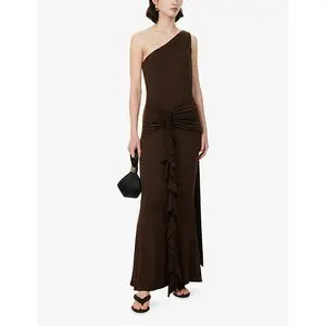 PRETTY LAVISH Celina Draped Stretch-jersey Maxi Dress