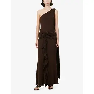PRETTY LAVISH Celina Draped Stretch-jersey Maxi Dress