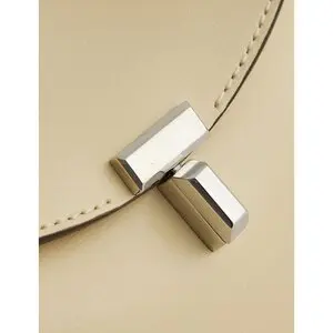 TOTEME Mini T-lock Leather Clutch Bag - Champagne