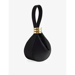 AMANU Mini Zambia Satin Pouchette Bag - Black