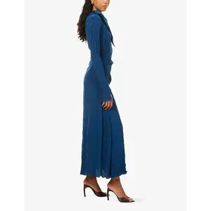 Victoria Beckham Plissé Woven Midi Dress