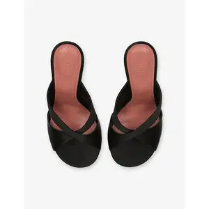 Amina Muaddi Salma 95 Satin Heeled Mules
