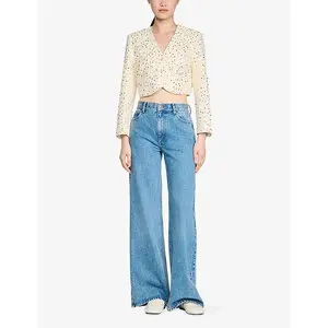 Sandro Cropped Sequin Jacket