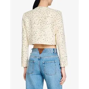 Sandro Cropped Sequin Jacket
